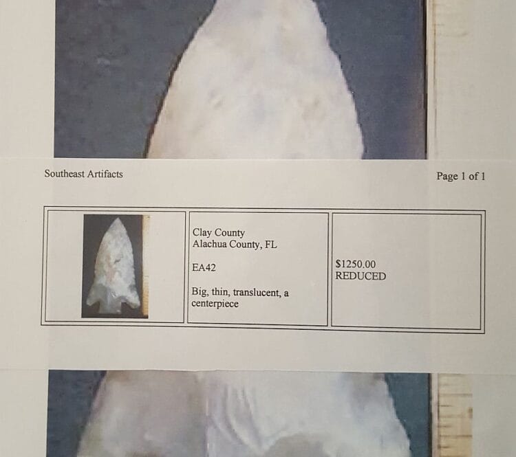 Fl. Clay type Arrowhead, LARGE and translucent! - Fossils & Artifacts ...
