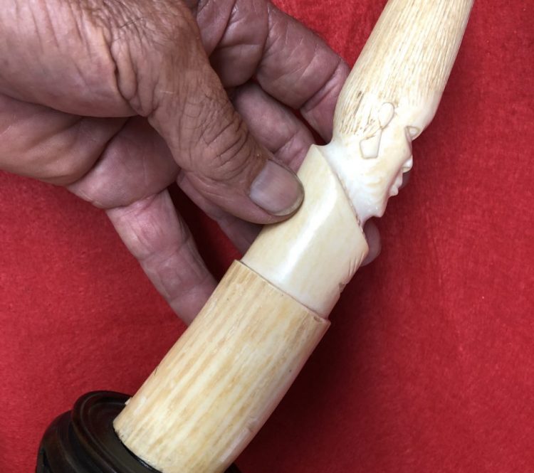 Vintage Carved Bone / Ivory Pair - Fossils & Artifacts for Sale | Paleo ...
