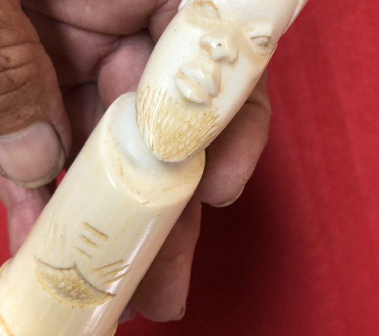 Vintage Carved Bone / Ivory Pair - Fossils & Artifacts for Sale | Paleo ...